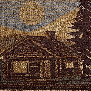Lodge Retreat Novelty Lodge Pattern Beige Rectangle Area Rug, 8' x 10'
