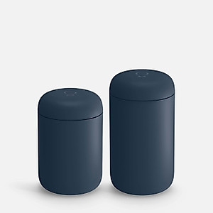 Fellow 12 oz Carter Wide Travel Mug - Wide Mouth Vacuum-Insulated Stainless Steel Coffee Mug - Tea and Coffee Tumbler - Travel Coffee Mug with Ceramic Interior - Stone Blue