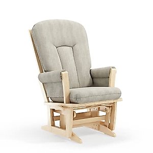Dutailier Rose 2850 Wooden Glider Multiposition-Lock Recline, Natural/Popular Grey