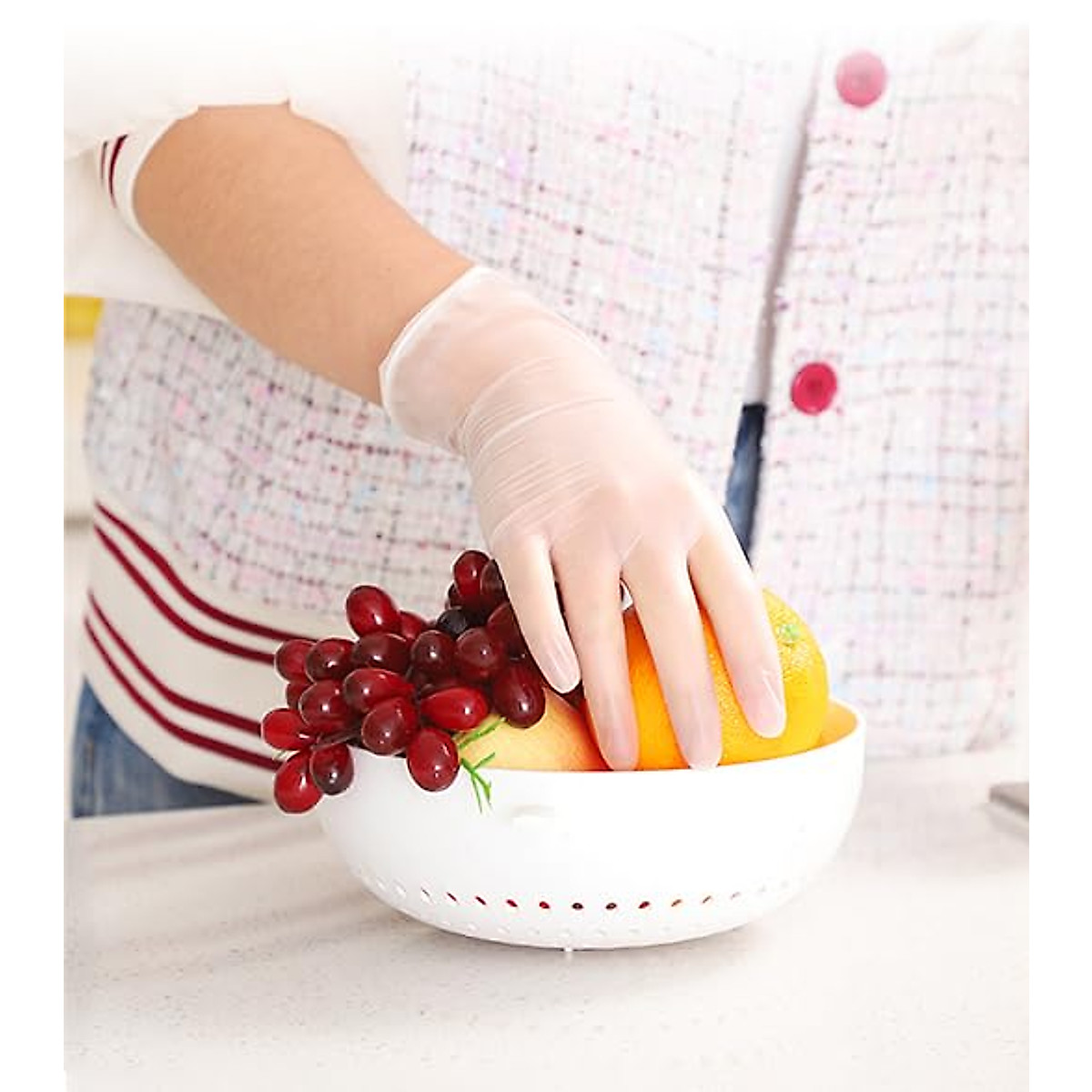 EDI Disposable Vinyl Gloves (Clear) - Powder-Free, Latex-Free (100, Medium)