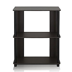 Furinno JAYA Simple Design 3-Tier Bookcase / Bookshelf / Display Rack, Plastic Tubes, Walnut