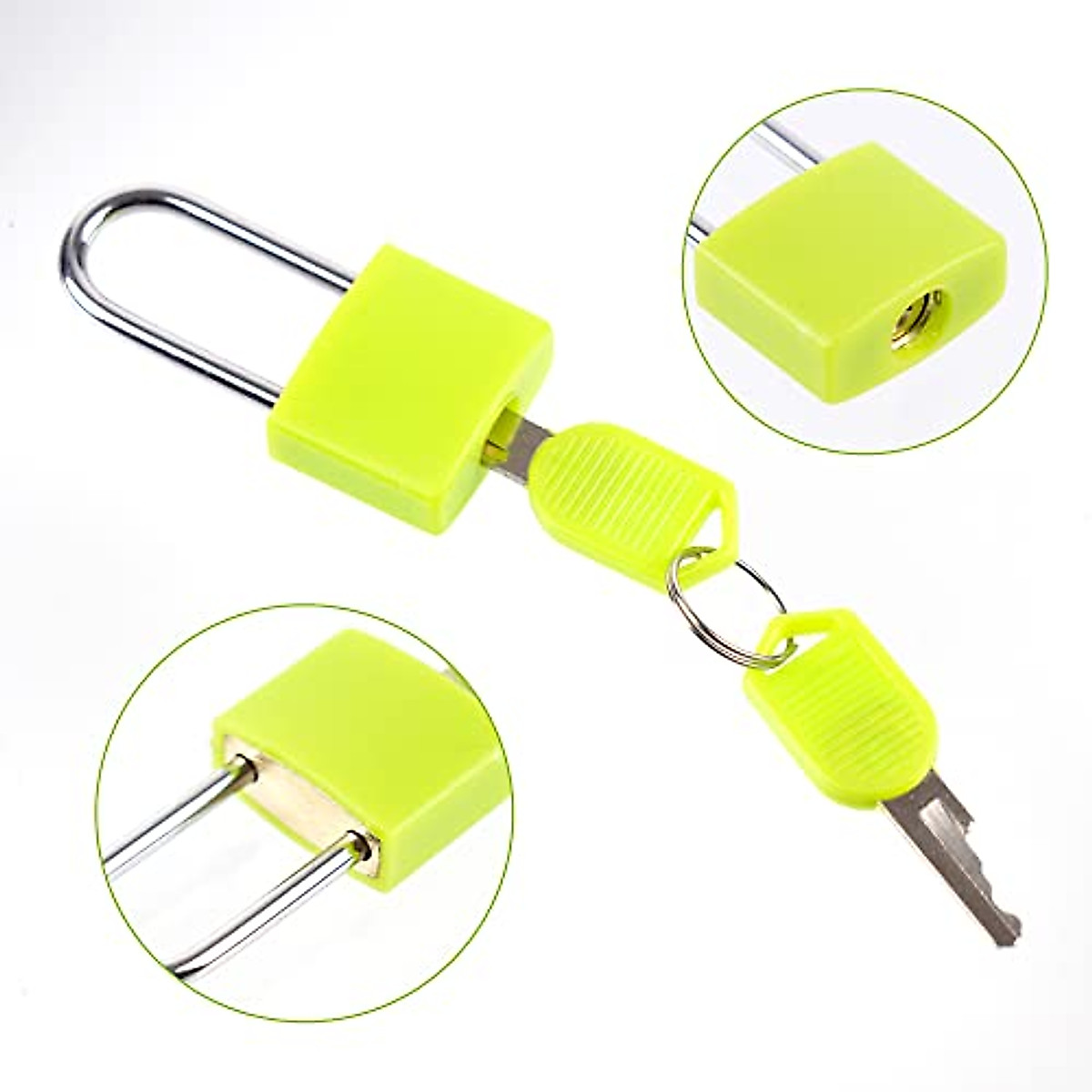 4 Pcs Suitcase Lock with Keys, Small Luggage Locks Metal Padlocks Luggage Padlocks Multicolor Mini Padlock Keyed Padlock for Backpack Locker Lock School Gym, 4 Colors