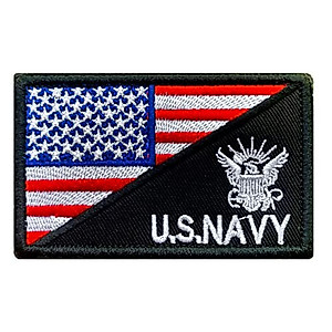 Antrix 6 Pack Tactical Patch Set of U.S. Army U.S. Navy U.S. Air Force Coast Guard Veteran Military Emblem Patch for Tactical Army Clothes Backpack Caps Hats Vest Uniform -Black