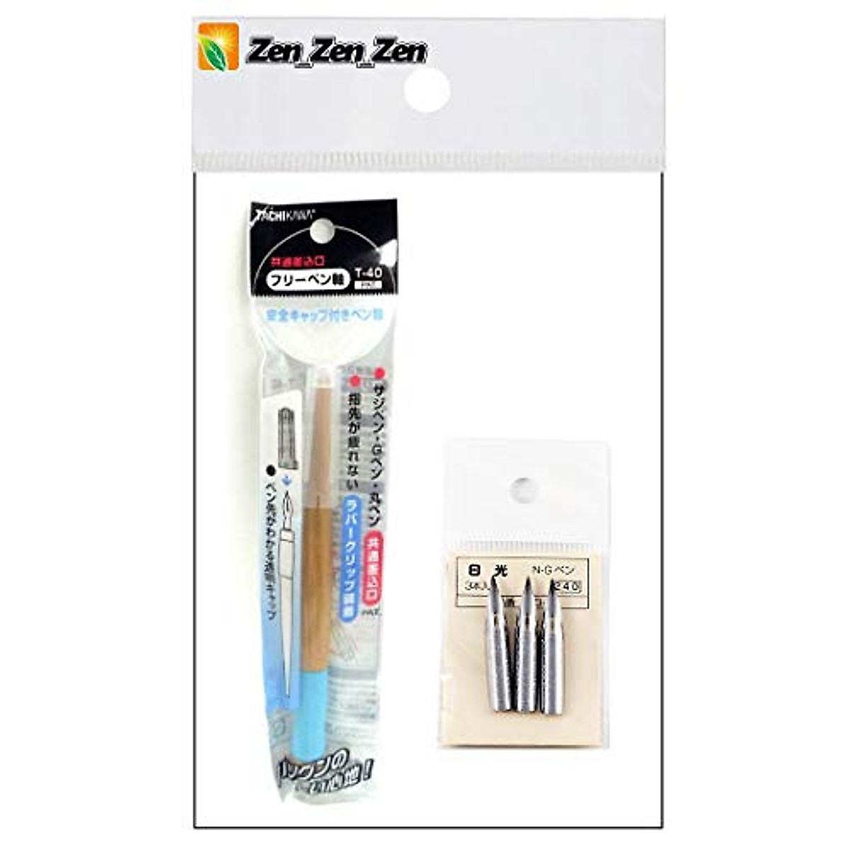 Tachikawa Pen Nib Holder(T-40) + Nikko G Pen Nib, Pack of 3,and Anti Rust Paper included