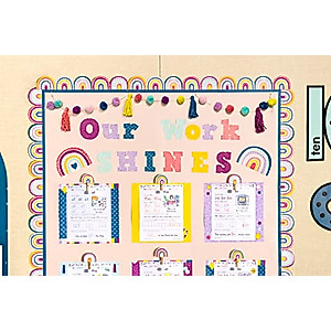 Teacher Created Resources Oh Happy Day Rainbows Die-Cut Rolled Border Trim - 50ft - Decorate Bulletin Boards, Walls, Desks, Windows, Doors, Lockers, Schools, Classrooms, Homeschool & Offices