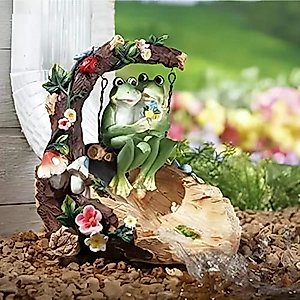 Outdoor Statue for Gutter Downspout Extension Decoration, Frog Couple Garden Statue & Sculpture Gutter Downspout Extender Guardian Accessory, Patio, Yard, Lawn Ornament Splash Block Decorative.
