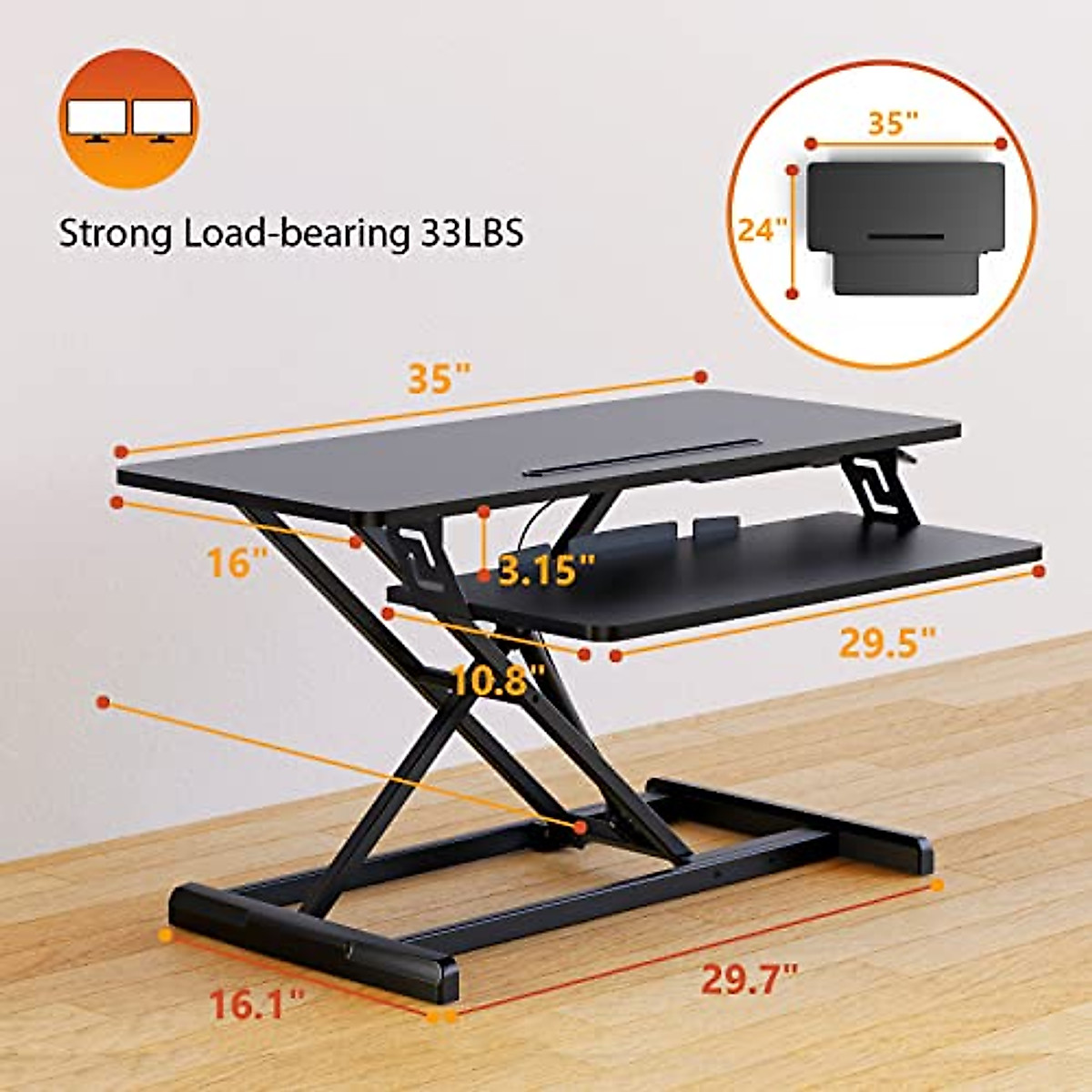 ErGear Standing Up Desk Converter Height Adjustable Sit Stand Desk with ...