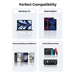 UGREEN 60W 3-Pack USB C to USB C Cable, Type C Fast Charging Cable Compatible with iPhone 15/15 Plus/15 Pro, MacBook Pro 2022, Samsung Galaxy S24/S23/Z Fold/Z Flip, Google Pixel 7, Switch, 6.6FT