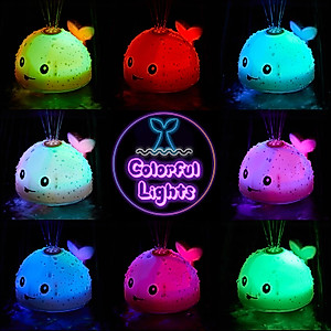 Baby Bath Toys, Rechargeable Whale Automatic Spray Water Bath Toy, Light Up Spray Water Bathtub WaterTableToys for Kids 6-12, Pool Toy for Toddlers Boys and Girls