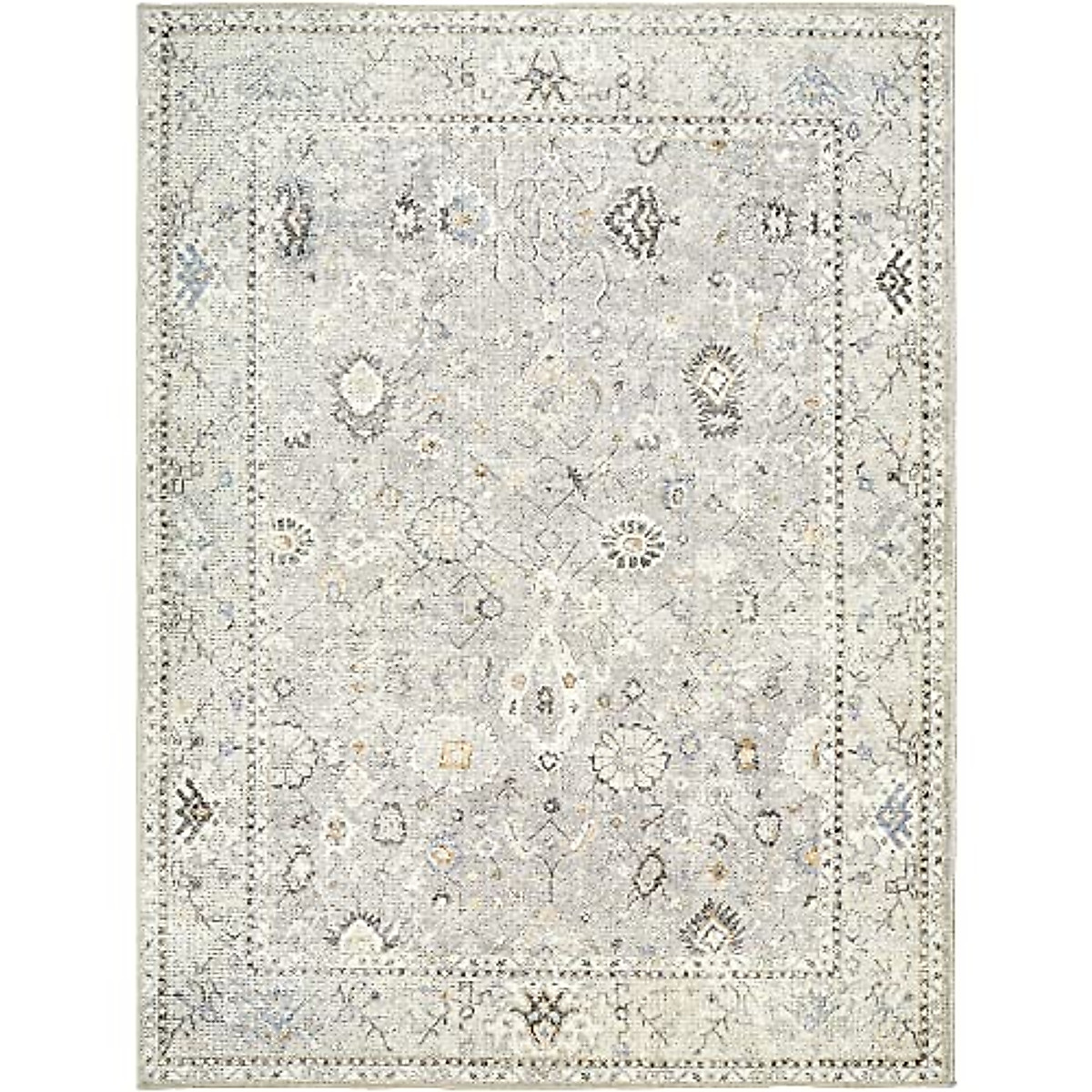 Becki Owens x Surya Davina Damask Area Rug , 7'10" x 10', Light Grey