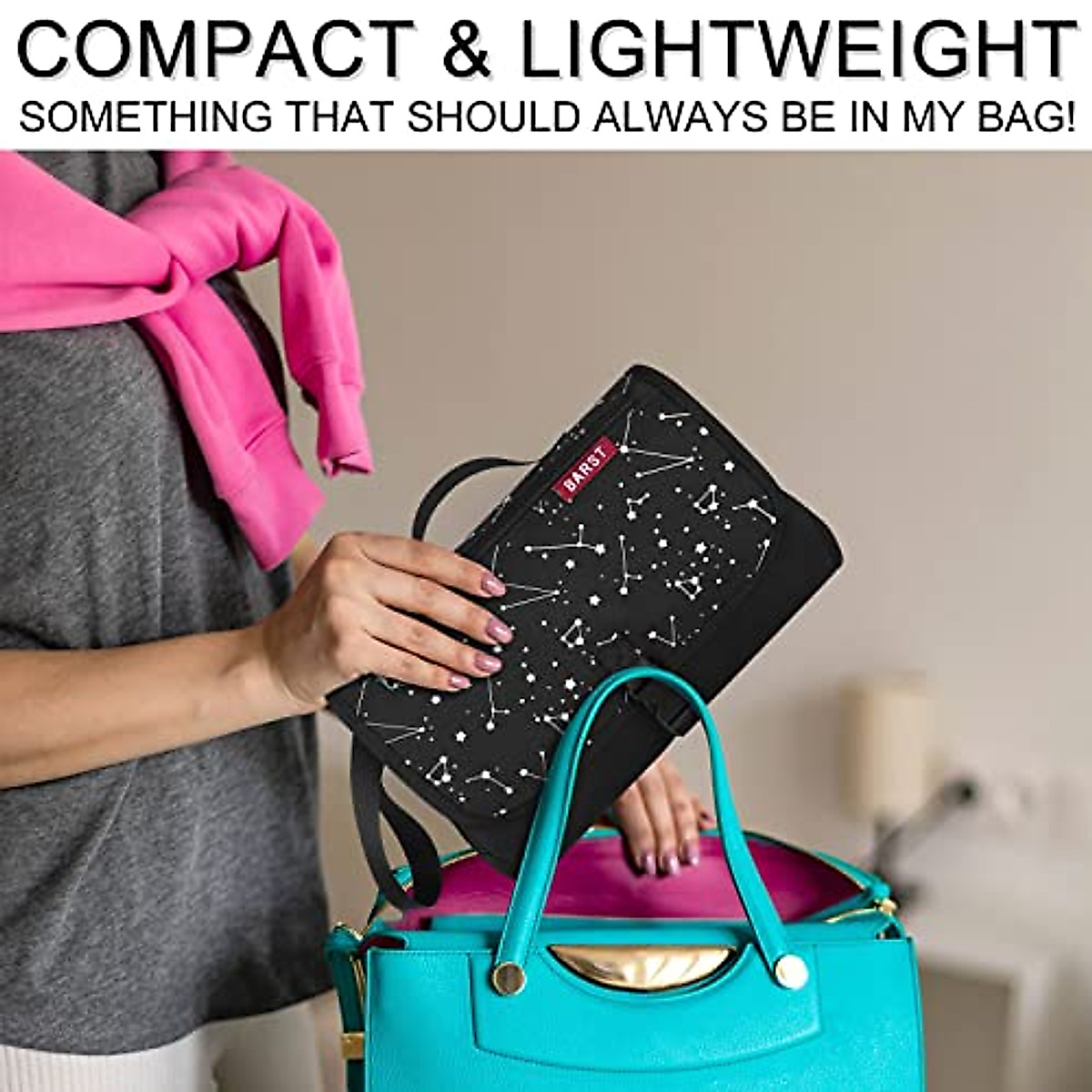 Portable Diaper Changing Pad, Jierwillao Portable Changing Pads with Smart Wipes Pocket