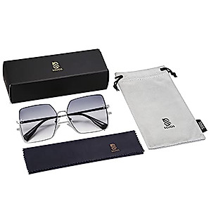 SOJOS Trendy Square Sunglasses Womens Big Oversized Designer Style UV Protection Sunnies Shades SJ1170
