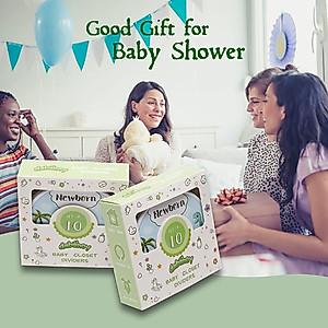 Baby Closet Dividers - Set of 10 from Newborn to Toddler and 2 Blanks with Colored Box - Dinosaur Designs Nursery Closet Size Dividers - [Dinosaur]