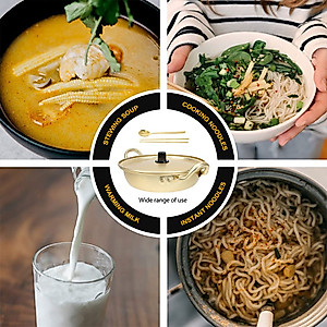 ERINGOGO 1 Set Ramen Pot Clay Pot for Cooking Saucepan with Korean Drama Korean Ramyun Pot Cooking Pot Stovetop Pots Stainless Steel Camping Cookware Household Pot Aluminum Steam Vegetable