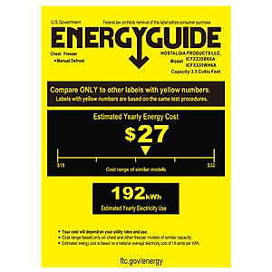 Igloo ICFXX35WH6AD Chest Freezer with Removable Basket and Front Defrost Water Drain, Small Deep Freezer Perfect for Homes 3.5 Cu.Ft., White