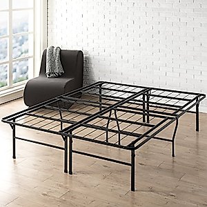 Best Price Mattress 18 Inch Metal Platform Beds w/ Heavy Duty Steel Slat Mattress Foundation (No Box Spring Needed), Black
