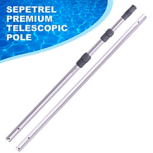 Sepetrel Pool Pole - Professional 12 Foot Telescoping Swimming Pool Cleaning Poles,Adjustable 2 Piece Telescopic Pole,for Skimmer Net,Brush,Vacuum Head