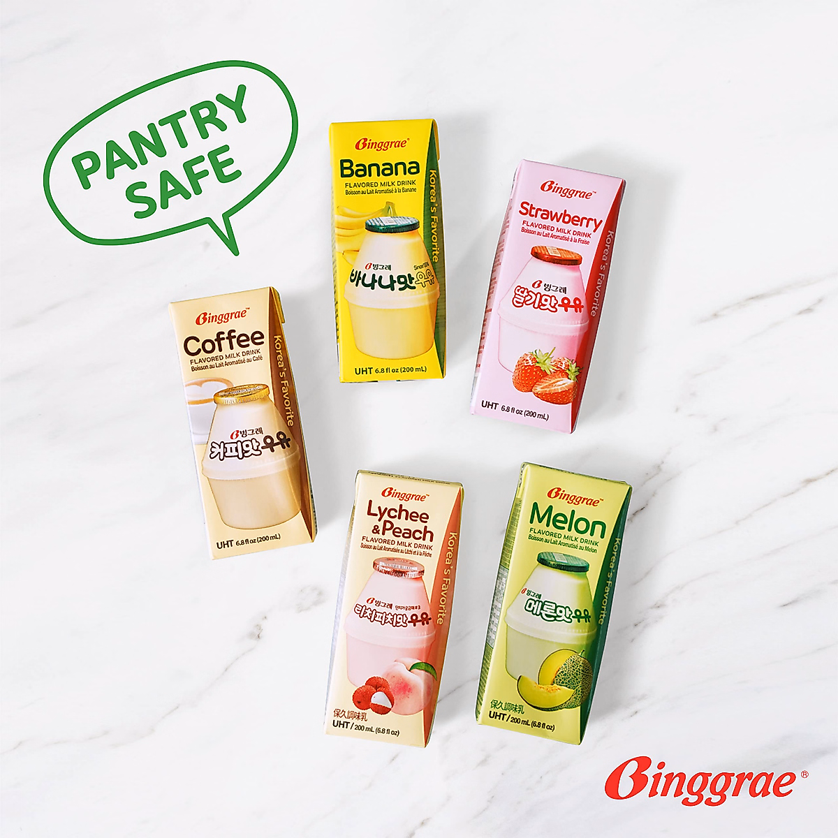 Binggrae Banana Flavored Milk [Korea’s No 1 Classic & Original Banana Milk] - Sweet, Smooth & Creamy Texture (Pack of 6)