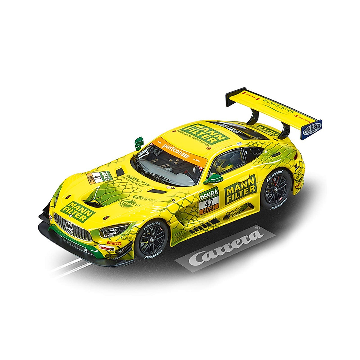 Carrera 30910 Mercedes AMG GT3 Mann Filter Team Hip No. 47 1:32 Scale Digital Slot Car Racing Vehicle for Carrera Digital Slot Car Race Tracks