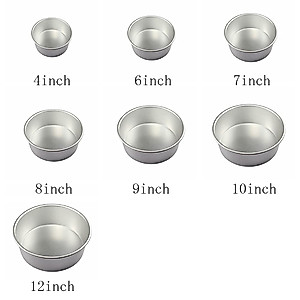 Deep Cake Pan Set Aluminum Alloy Round Baking Pans,One-piece Molding & Deep Side, Oven & Dishwasher Safe (4inch)