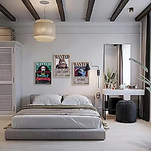 CNMLGB 11 PCS Nika Luffy 3 billion Wanted Bounty Paper Poster 10 Straw Hat Pirates Crew Zoro Sanji Nami Usopp Chopper Robin Franky Brook Jinbei 1 PC Flag (11×8 in)