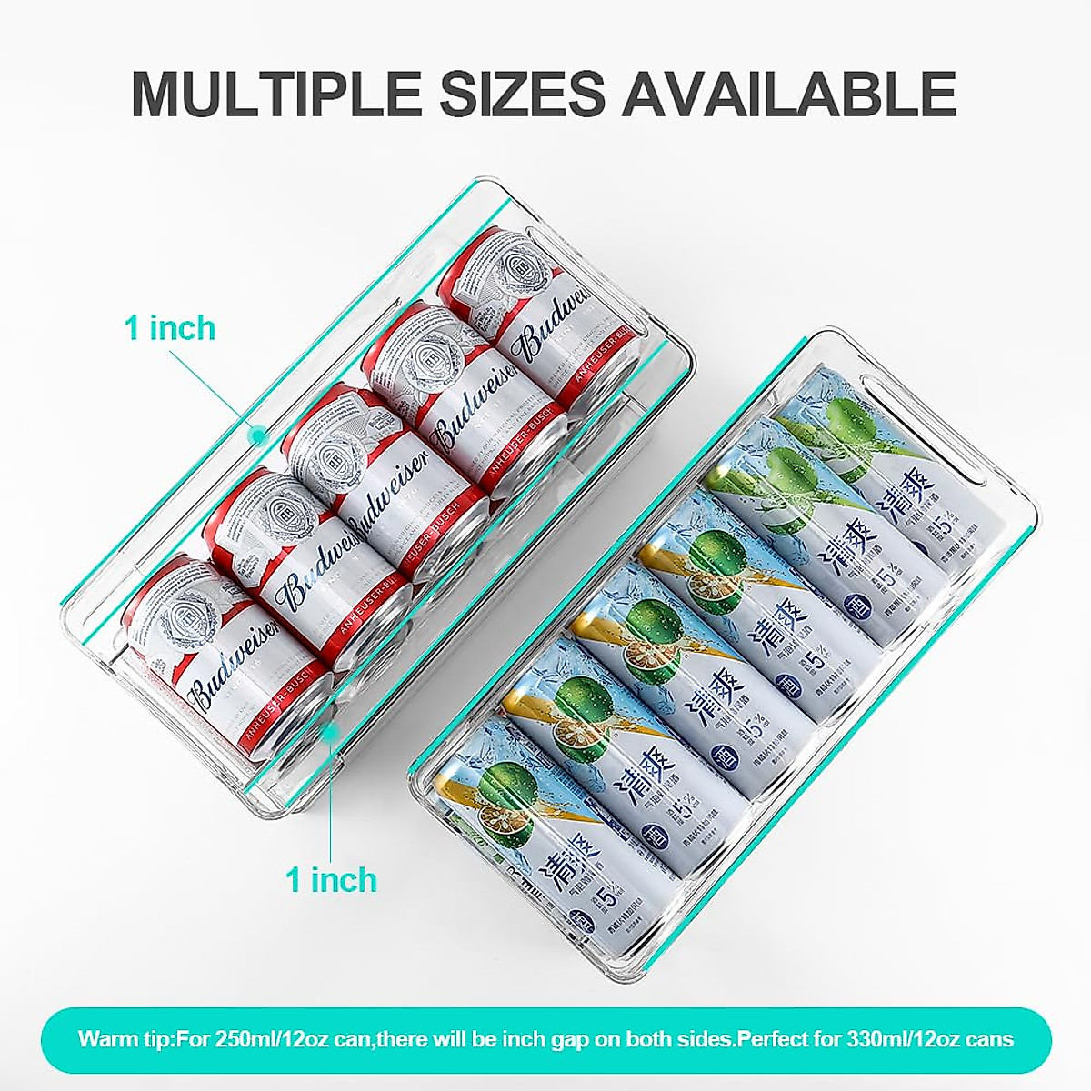 Xicennego Upgrade Double-Layer Automatic Rolling Beverage Soda Can Storage Organizer, Plastic Dispenser Bin For Refrigerator, Stackable Can Drink Holder, Storage Rack, For Fefrigerators,Camping,RVs