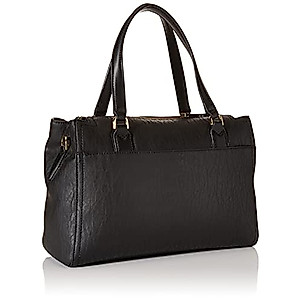 Calvin Klein Reyna Novelty Satchel, Black/Gold, One Size