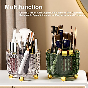 Laloblue Pencil Holder For Desk, Pen Holder, 6 Slots 360° Degree Rotating Desk Organizers and Accessories, Cute Pencil Cup for Desk, Office, School, Home, Green