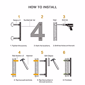 Fitous 6 inch Floating House Number For Outside, Stainless Steel Metal Modern Address Sign Numbers for Mailbox,Home Door,Warehouse Silver Number 4