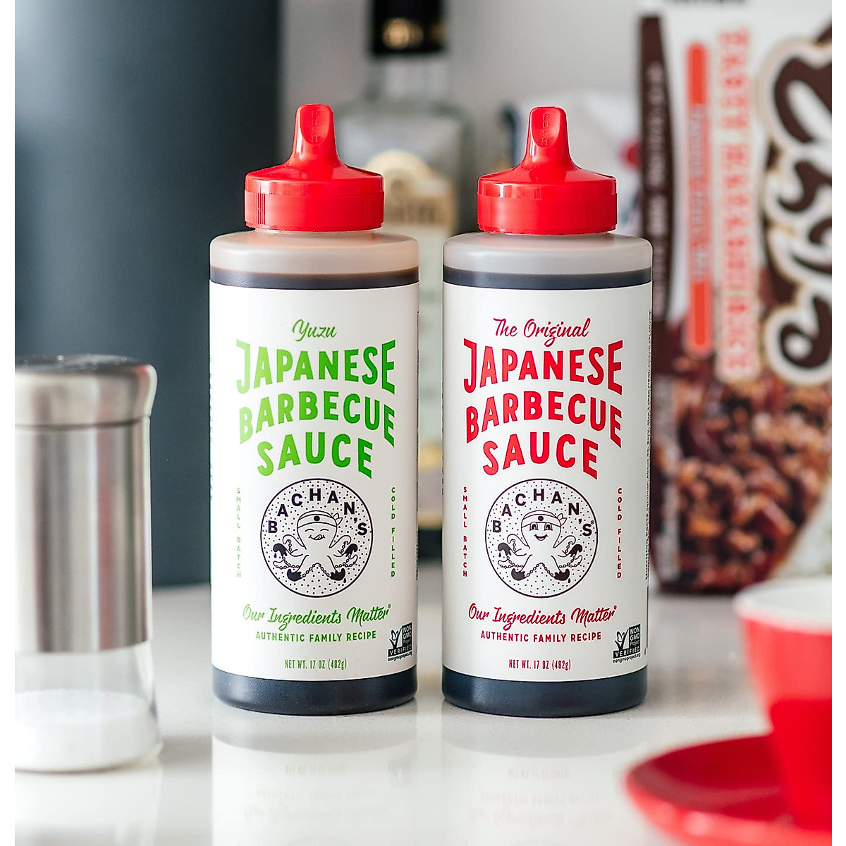 Bachan's Japanese Barbecue Sauce 2 Pack - 1 Original, 1 Yuzu - BBQ Sauce for Wings, Chicken, Beef, Pork, Seafood, Noodles, and More. Non GMO, No Preservatives, Vegan, BPA free