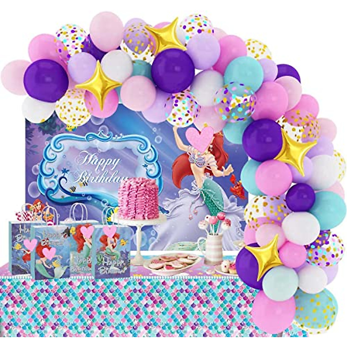12 Pieces Mermaid Party Favors Gift Bags Mermaid Themed Candy Bags with Handles for Girls Baby Shower Little Decorations (PAPER)