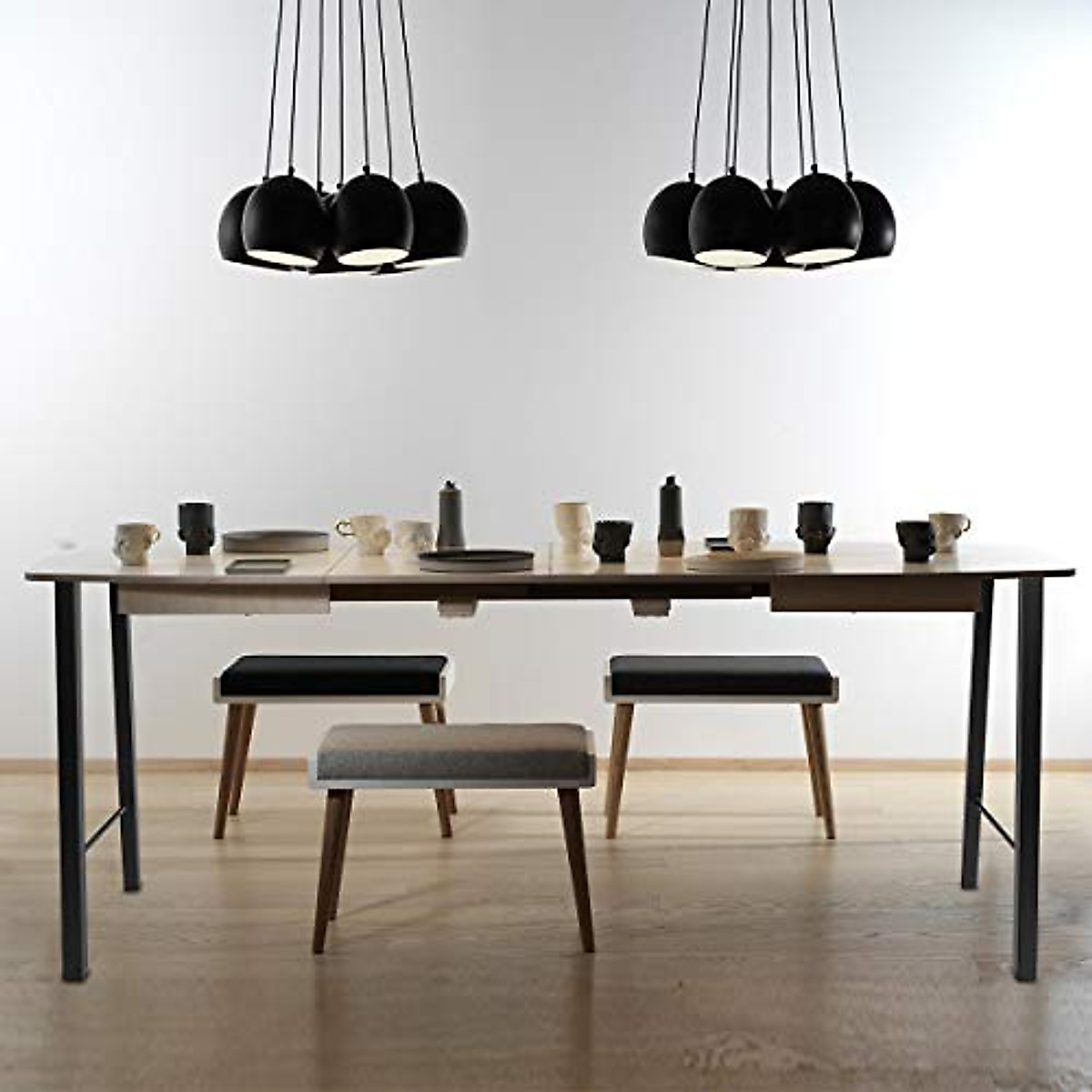 Tengchang 30" Metal Desk Dining Table Legs Black, Set of 2