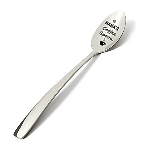 Nana's Coffee Engraved Spoon, Nana Coffee Lover Gifts Spoon Stainless Steel Gift for Mother's Day Birthday Christmas from Grandson Granddaughter