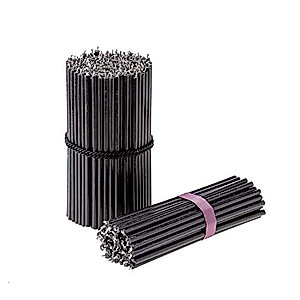 Danilovo Pure Beeswax Candles - No-Drip, Smoke-Less, Tall, Thin Taper Candles – Decorative Candles for Church Prayer, Decor or Birthday Candles – Honey Scented Candles – 6.3”x0.2” (Black,50pcs)
