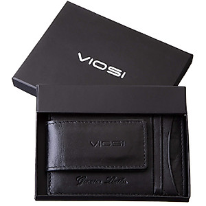 Viosi Money Clip Leather Wallet For Men Slim Front Pocket Credit Card Holder with Powerful Rare Earth Magnets