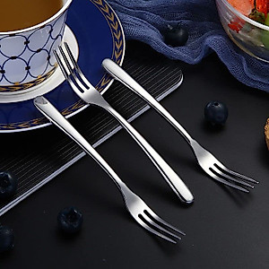 Csinos 304 Stainless Steel Mini Fruit Forks Small Dessert Forks 12-piece Appetizer Forks Silverware Set