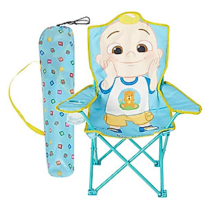 Idea Nuova Kids Indoor-Outdoor Folding Camp Chair with Carry Case, Cocomelon