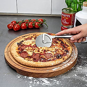 Boska Stainless Steel Pizza Cutter - Copenhagen Multifunctional Pizza Wheel Cutter - Handheld Food Slicer - Silver Non-Stick Adjustable Roller - Dishwasher Safe - For Kitchen Cooking