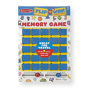 Melissa & Doug Flip to Win Travel Memory Game - Wooden Game Board, 7 Double-Sided Cards