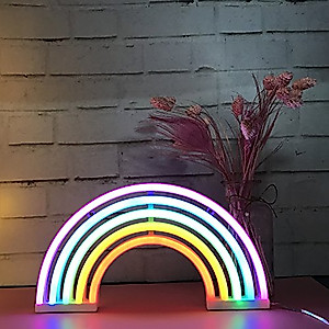 Nordstylee Neon Rainbow Light Signs,Led Rainbow Night Lights Decor Lights for Kid's Gift, Wall, Birthday Party, Christmas, Wedding Decoration