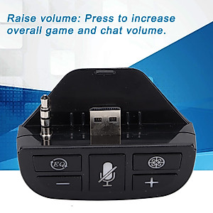 Stereo Headset Adapter, Game Audio Mic Headphone Converter, Sound Enhancer Audio Mic Adapter, Game Sound Balance, Chat Sound Balance, for Controller