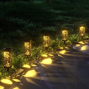 FIESTREL 10Pcs Solar Lights Solar Path Lights Outdoor Waterproof LED Garden Lights ，Decorative Landscape Lighting Automatic Led for Patio, Yard and Garden