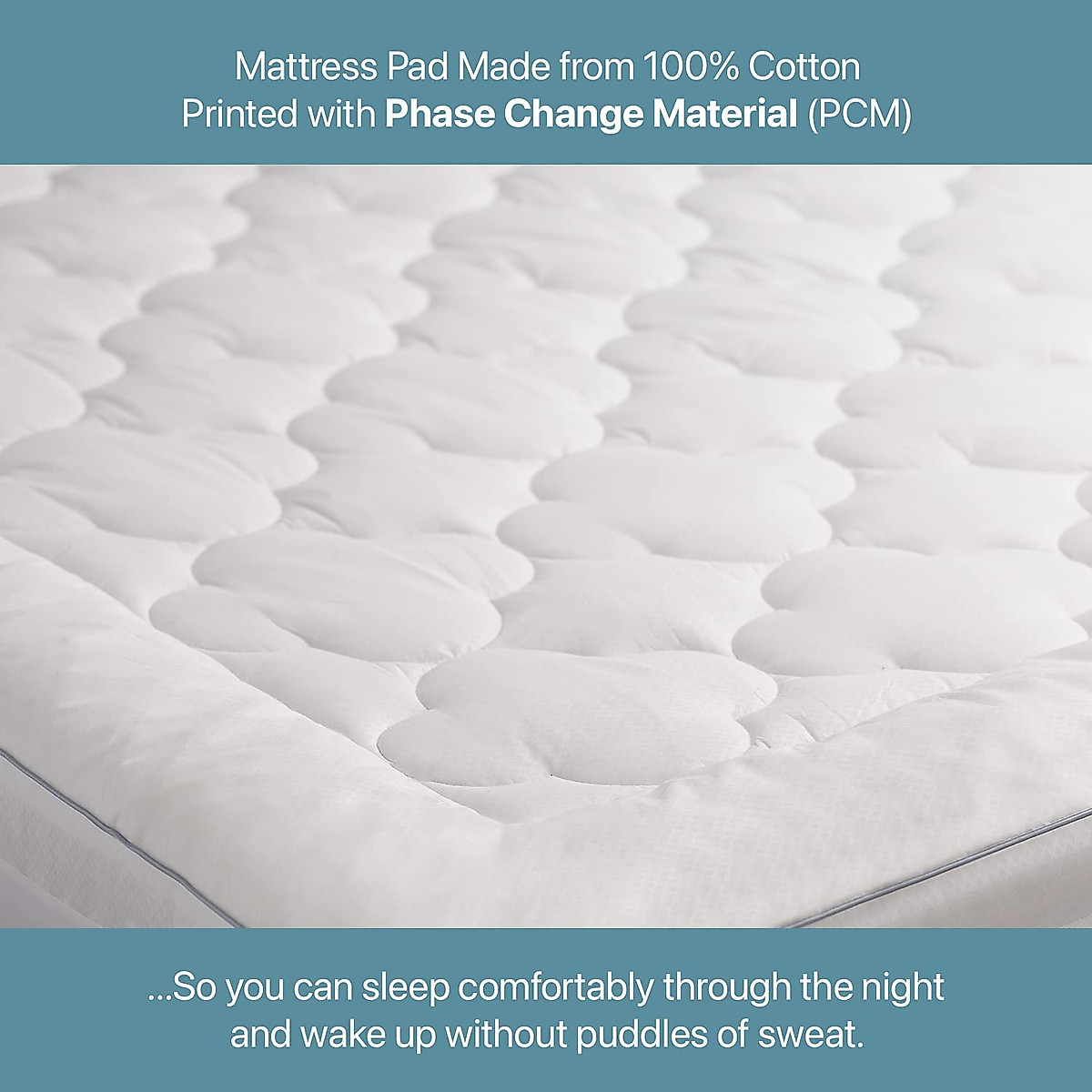 Allied Home Cooling Mattress Topper - 250 TC, 100% Cotton Mattress Cover, Thick Mattress Topper - Cotton Mattress Pad, Down Alternative Mattress Topper - Full, 54” x 75” x 1”