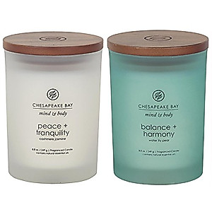 Chesapeake Bay Candle Scented Candles, Peace + Tranquility & Balance + Harmony, Medium (2-Pack)