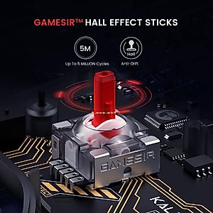 GameSir Kaleid Wired Controller for Xbox Series X|S, Xbox One,Windows 10/11 & Steam, Plug and Play Gaming Gamepad, Transparent Video Game Controller with Hall Effect Joysticks/Hall Trigger