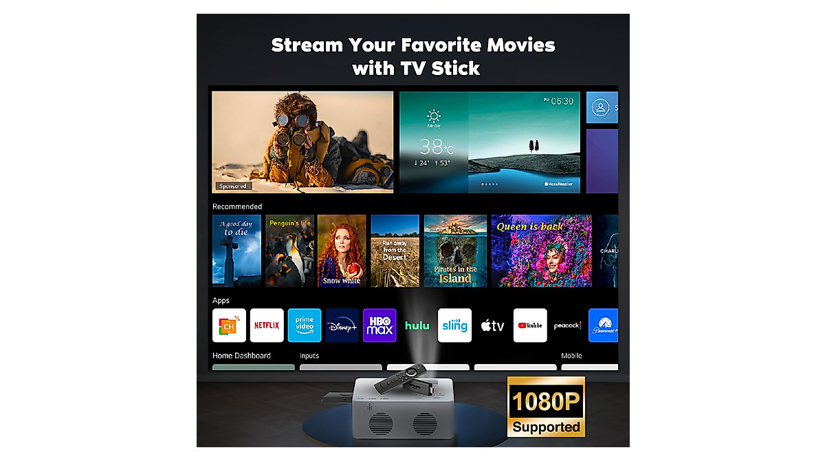 1080P Mini Projector with 5G WiFi & Bluetooth | Portable Home Theater