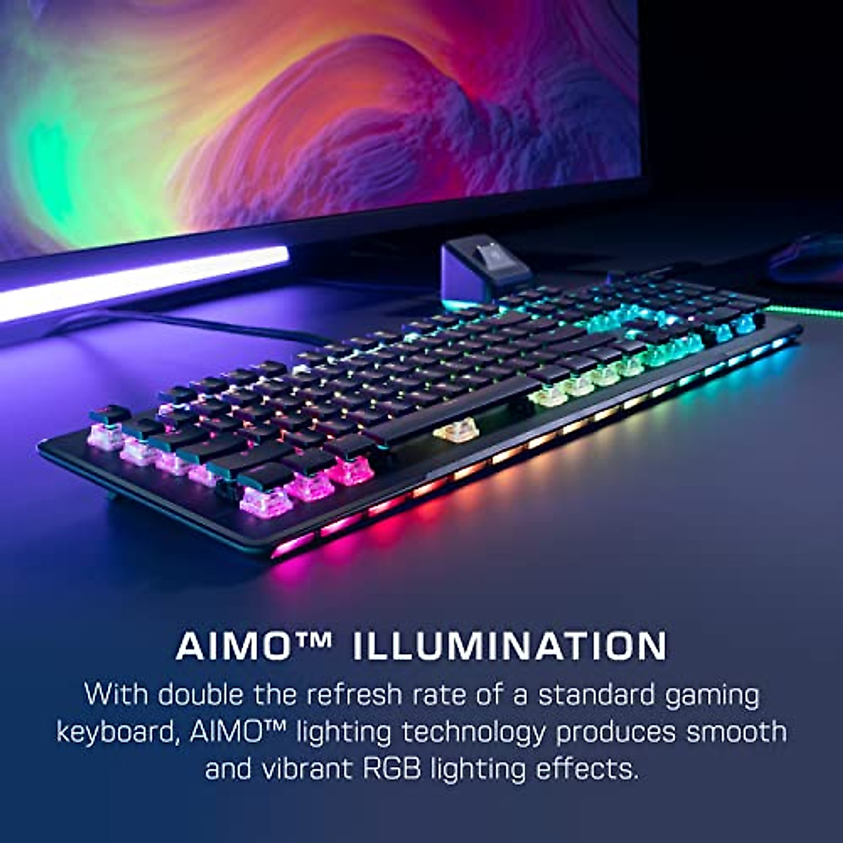 ROCCAT Vulcan II Max – Optical-Mechanical PC Gaming Keyboard with Customizable RGB Illuminated Keys and Palm Rest, Titan II Tactile Linear Switches, Aluminum Plate, 100M Keystroke Durability – Black