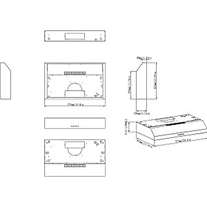 Winflo 30 In. Convertible Stainless Steel Under Cabinet Range Hood with Mesh filters and Charcoal Filters and Push Button Control