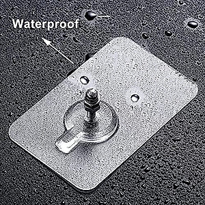 DKKO 20pcs Adhesive Wall Hook Screws Non-Trace Non-Rust No Drilling Stickers Nail Wall Mount Hanging Nails Without Screwdriver for Shower Bathroom Kitchen Storeroom Installation