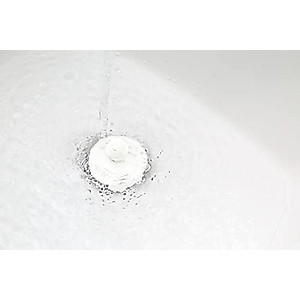 SinkShroom Revolutionary Bathroom Sink Drain Protector Hair Catcher, Strainer, Snare, White Chrome with Stopper